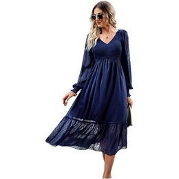 BlauWave Dirndl langarm Kleid für Frauen Classics Damen Kleid Ladies Kleerid (1-tlg.