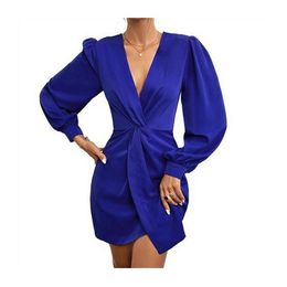 AFAZ New Trading UG Abendkleid Damen kleid V-Ausschnitt Einfarbiges A Linien Freizeitkleider