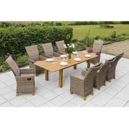 Merxx Toskana Set 17tlg 8 Hochlehner Kiss Tisch 180(220/260)x100cm