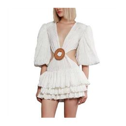 AFAZ New Trading UG Sommerkleid Sexy Kleid mit offenem A-Linien-Rock und V-Ausschnitt