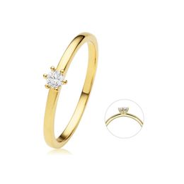 ONE ELEMENT Diamantring 0.1 ct Diamant Brillant Ring aus 585 Gelbgold, Damen Gold Schmuck, goldfarben