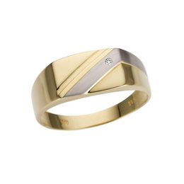 Firetti Goldring Schmuck Geschenk Gold 333 Herrenring Goldring, mit Brillant, gelb|goldfarben|silberfarben|weiß