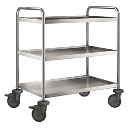 B.PRO BLANCO Edelstahl-Servierwagen, mit 3 Etagen, 120 kg Traglast, LxBxH 900 x 600 x 950 mm