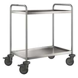 B.PRO BLANCO Edelstahl-Servierwagen, mit 2 Etagen, 120 kg Traglast, LxBxH 900 x 600 x 950 mm
