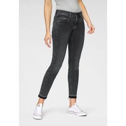Herrlicher 7/8-Jeans TOUCH CROPPED ORGANIC mit Cut-Off Saumabschluss, schwarz