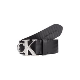 Calvin Klein Jeans Ledergürtel ROUND MONO PLAQUE LTHR BELT 40MM, schwarz