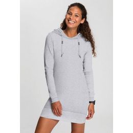 Ragwear Sweatkleid BESS O Hoodie mit Tunnelzug-Kapuze, weiß