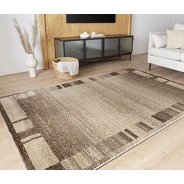 Moderner Kurzflor Teppich Daffi/Ylva 13056-120 Farbe Braun 240 x 340 cm