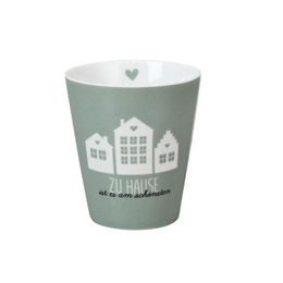 Krasilnikoff Happy Mug Becher, Zu Hause ist es am schönsten, 330 ml