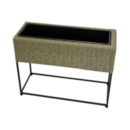 Expo-Börse Pflanzkasten Poly Rattan 65 x 24 x 52 cm natur mit Einsatz