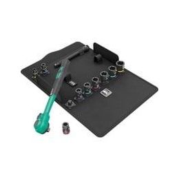 Wera 8100 SB 13 Zyklop Comfort-Knarrensatz, z&ouml;llig, 3/8", Werkzeug-Set schwarz/gr&uuml;n, 11-teilig, Comfort-Knarre mit Umschalthebel