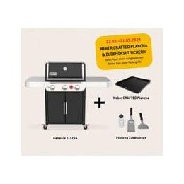 Weber Gasgrill Genesis E-325s schwarz/edelstahl, mit CRAFTED Basis-Rahmen und Sear Zone Grillrost Material: Gusseisen Leistung: 15,2 kW Grillfläche: 3.310 cm² Heizart: Gas