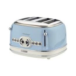 Ariete Vintage 4-Schlitz-Toaster 156 hellblau, 1.600 Watt, für 4 Scheiben Toast Leistung: 1.630 Watt Kapazität: 4 Scheiben Toast Funktionen: Auftauen, Aufwärmen, Stopp-Taste Ausstattung: Brotzentrierung, Krümelschublade