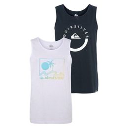 Quiksilver Tanktop Herren Doppelpack mit Logodruck (Packung, 2-tlg), schwarz|weiß