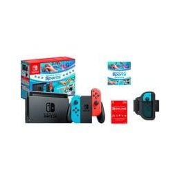 Nintendo Switch Sports Set, Spielkonsole neon-rot/neon-blau, inkl. Switch Sports, Beingurt & 3-monatige Switch Online Mitgliedschaft Datenspeicher: 32 GB Display: 6,2" (15,7 cm) Multi-Touch-Screen, 1280 x 720 Pixel