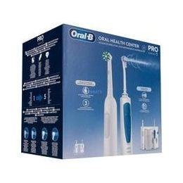 Braun Oral-B Center OxyJet Reinigungssystem - Munddusche + Oral-B Pro 1, Mundpflege wei&szlig;