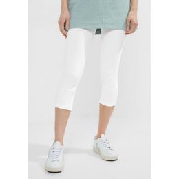 Cecil 3/4-Leggings im elastischen Materialmix, weiß