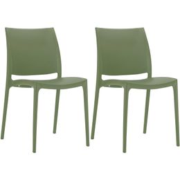 CLP 2er Set Stühle Maya I Wetterbeständige Stapelstühle bis zu 130 kg belastbar