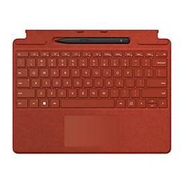 Microsoft Surface Pro Signature Keyboard - Tastatur - mit Touchpad, Beschleunigungsmesser, Surface Slim Pen 2 Ablage- und Ladeschale - QWERTY - International Englisch - Poppy Red - mit Slim Pen 2