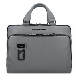 Piquadro Harper Aktentasche RFID Schutz Leder 38 cm Laptopfach grey