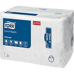 Tork® Servietten Universal 509300, 1-lagig, geprägt, FSC®-Papier, weiß, 8 x 500 Stück