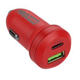 Pro User PROUSER Dual KFZ USB-Lader 20163, USB-C u. USB-A (QCPD2B), rot