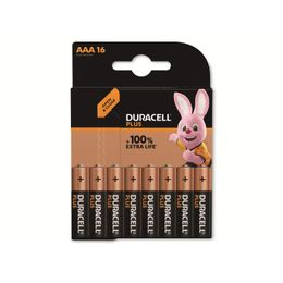 Duracell Alkaline-Micro-Batterie LR03, 1.5V, Plus, 16 Stück