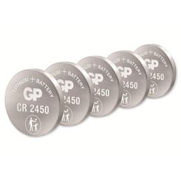 GP Lithium-Knopfzelle CR2450, 3V, 5 Stück