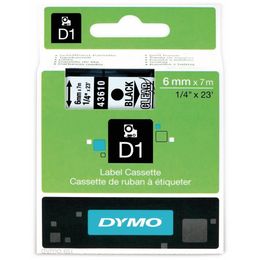 Dymo Beschriftungsband D1 für LabelManager, schwarz auf transparent, Standard, 6mm
