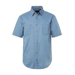 JP1880 Kurzarmhemd in Denim-Qualität, Modern Fit