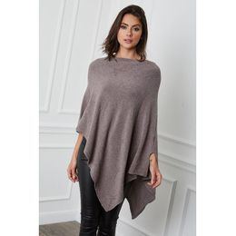 So Cachemire Poncho "Fano" in Taupe - S
