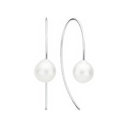Gaura Pearls Paar Ohrhänger Elegant weiß 10-11 mm Kasumi like Süßwasserperlen