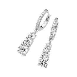 Giorgio Martello MILANO Paar Creolen mit Zirkonia und Behang, Silber 925, weiß