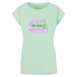 Merchcode T-Shirt Damen Ladies Bloom Widely Extended Shoulder Tee (1-tlg), grün, XS, neomint