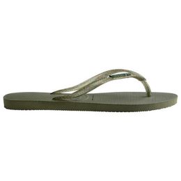 Havaianas - Women's Slim Logo Metallic - Sandalen Brazil 35/36 | EU 37-38 oliv