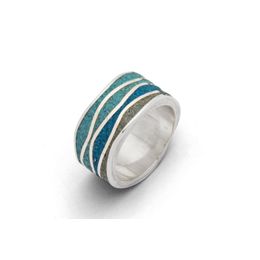 DUR Fingerring DUR Schmuck: Ring "Meeresblau" mit blauem und grauem Steinsand