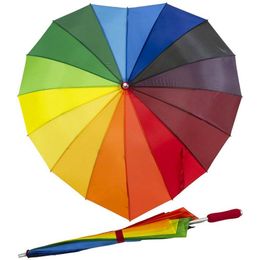 Impliva Langregenschirm Regenschirm 16-teilig in Herzform Hochzeitsschirm
