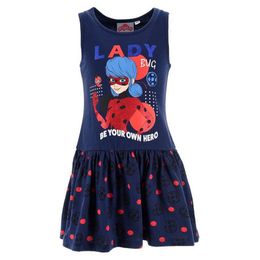 Miraculous - Ladybug Sommerkleid BE YOUR OWN HERO Jerseykleid mit Glitzer für Mädchen Gr. 104 -128 cm