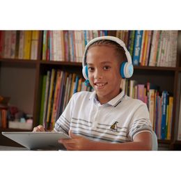 ONANOFF Kopfhörer für Kinder Homeschooling Bluetooth Blau Study Modus Lautstärkenbegrenzung 75dB-85dB-94dB