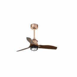 Lorefar (FARO) Faro JUST FAN LED kupfer/holz Deckenventilator 81cm SMART EEK E [A-G]