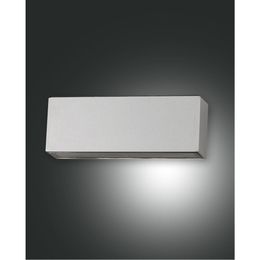 Alu Wandleuchte Fabas Luce TRIGG 14W LED 1300lm warmweiß IP54 - silber EEK F [A-G]