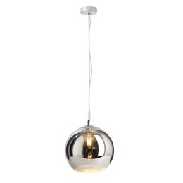 Deko-Light Glas Pendelleuchte FURNEL 1x E27 max. 60W - Glas Hängleuchte silber verspiegelt