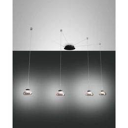 Glas Pendelleuchte Fabas Luce Arabella fumè 8W LED dimmbar 4-flammig variabel EEK E [A-G]