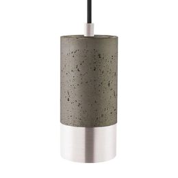 Sigor Pendelleuchte CONCRETE dunkel 1flg. silberfarben E27 Kabellänge 1900mm Sockeldurchm. 80mm 1,2kg