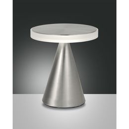 Fabas Luce LED Tischleuchte 27cm NEUTRA ELEGANTE 12W 1080lm warmweiß Touchdimmer - nickel EEK E [A-G]