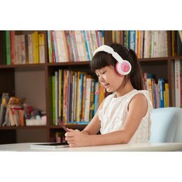 ONANOFF Kopfhörer für Kinder Homeschooling Bluetooth Pink Study Modus Lautstärkenbegrenzung 75dB-85dB-94dB