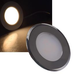 Chilitec LED Einbaustrahler für Schalterdosen rund 2,2W warmweiß 160lm silber EEK F [A-G]