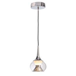 Deko-Light LED Glas Pendelleuchte ELENA mit Chromdetails 5,4W 290lm warmweiß EEK G [A-G]