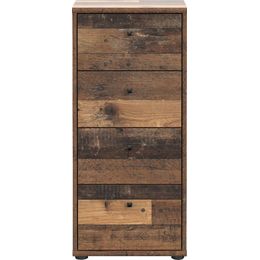 Kommode FORTE "Tempra" Sideboards Gr. B/H/T: 38,6 cm x 85,5 cm x 34,8 cm, 4, braun (old, wood vintage) Kommode