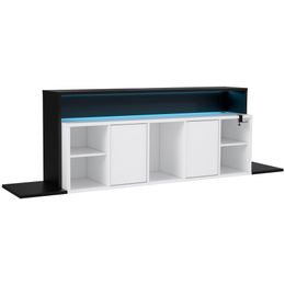 Media-Board FORTE "Aragua" Sideboards Gr. B/H/T: 216,8 cm x 67,1 cm x 39,7 cm, schwarz-weiß (weiß, schwarz) TV-Sideboards